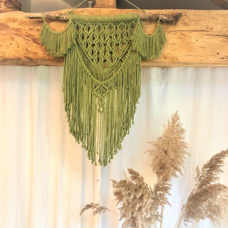 Macramé bohème vert olive | L'Atelier Céladon