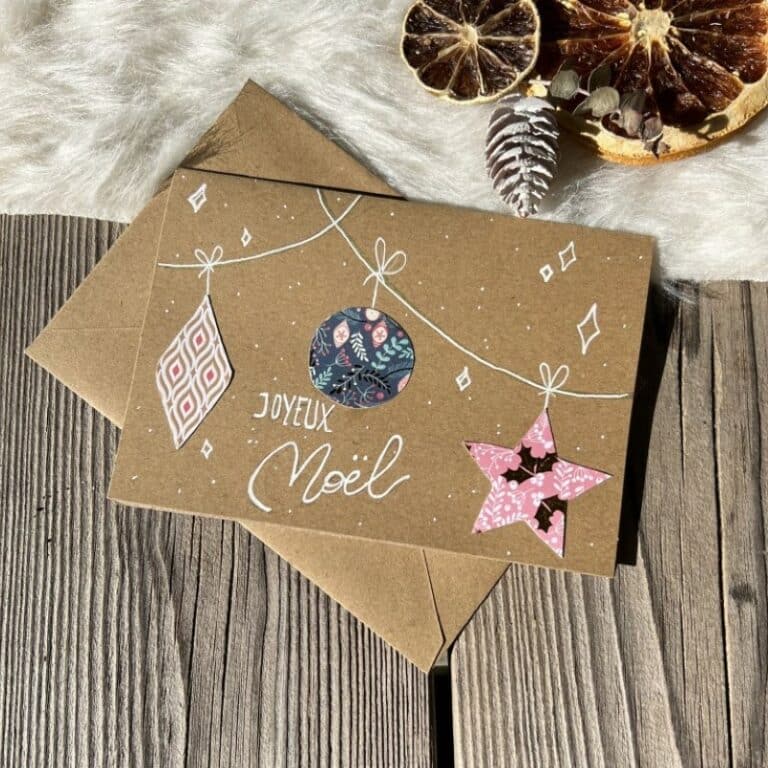 Carte de Noël illustré ''Guirlande'' | L'Atelier Céladon